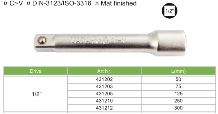 Cần nối dài 1/2" 250mm Vata 4312010 – Công ty TNHH Thương Mại H.C.E