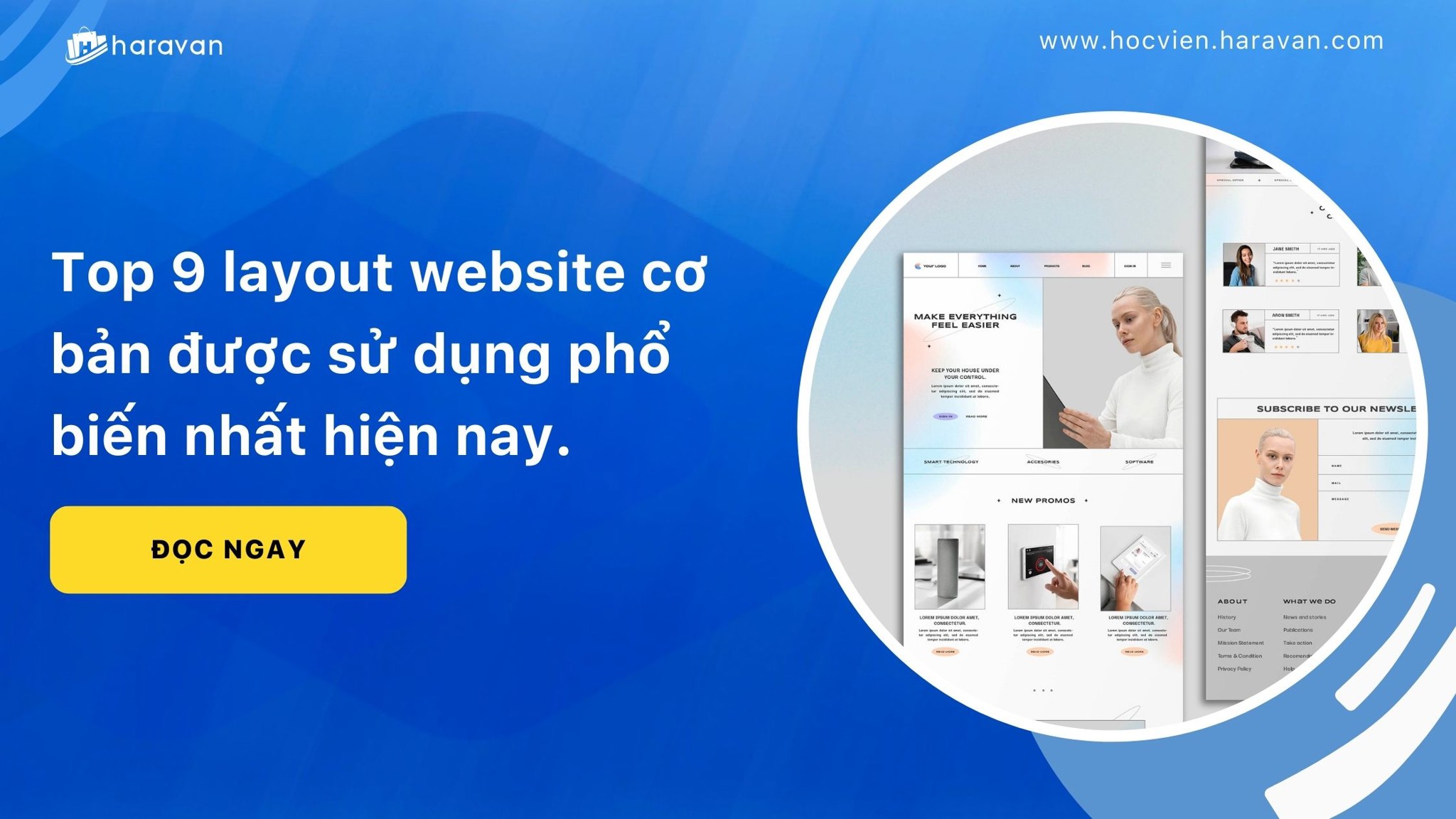 Top 9 layout website cơ bản được sử dụng phổ biến nhất hiện nay