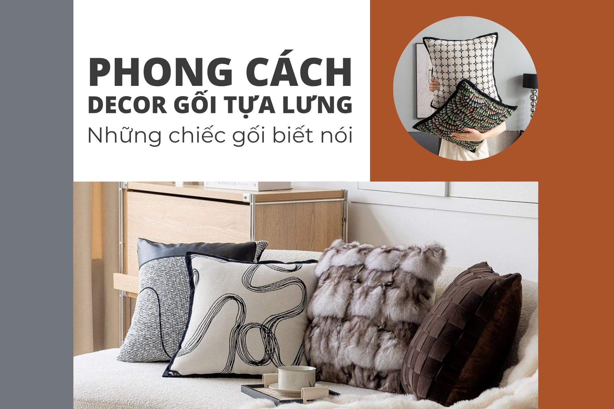Phong cách decor gối tựa lưng hiện đại - Những chiếc gối biết nói