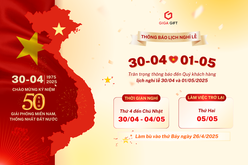 Giga Gift Thông Báo Nghỉ Lễ 30/4 - 1/5