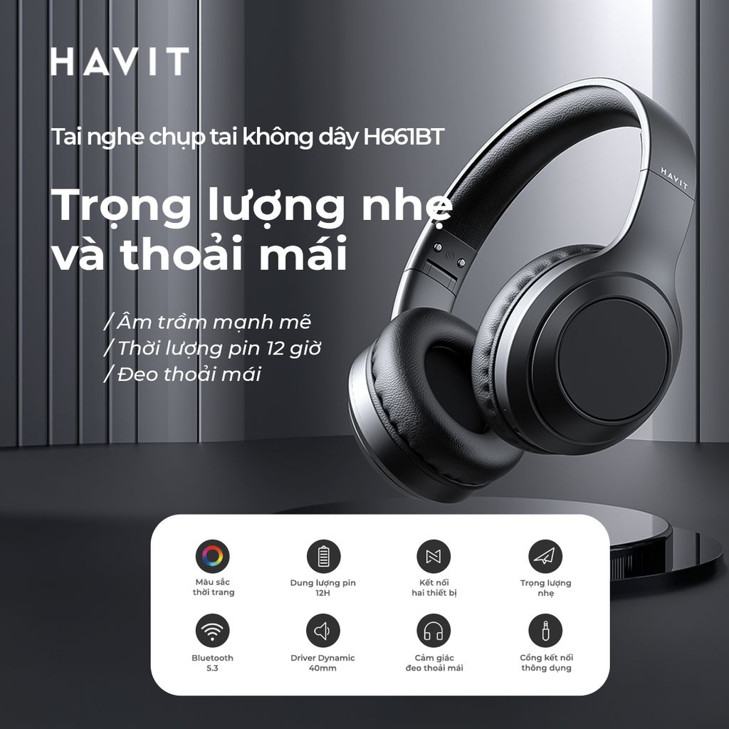 Tai nghe Bluetooth chụp tai Havit H661BT – Phương Linh