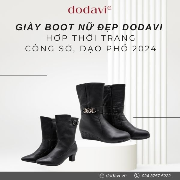 Giày boot nữ đẹp Dodavi hợp thời trang công sở, dạo phố 2024 – dodavi