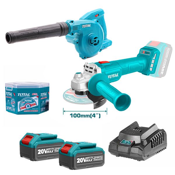 Bộ Combo Máy Mài Góc Total TAGLI20107 và Máy Thổi Bụi Total TABLI20018 ...