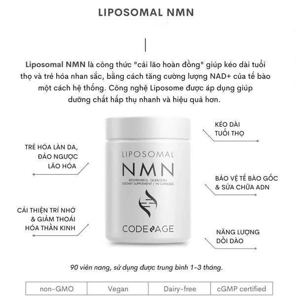 Viên Uống Trẻ Hóa Và Chống Lão Hóa Da Code Age Liposomal NMN – BOO BEAUTY