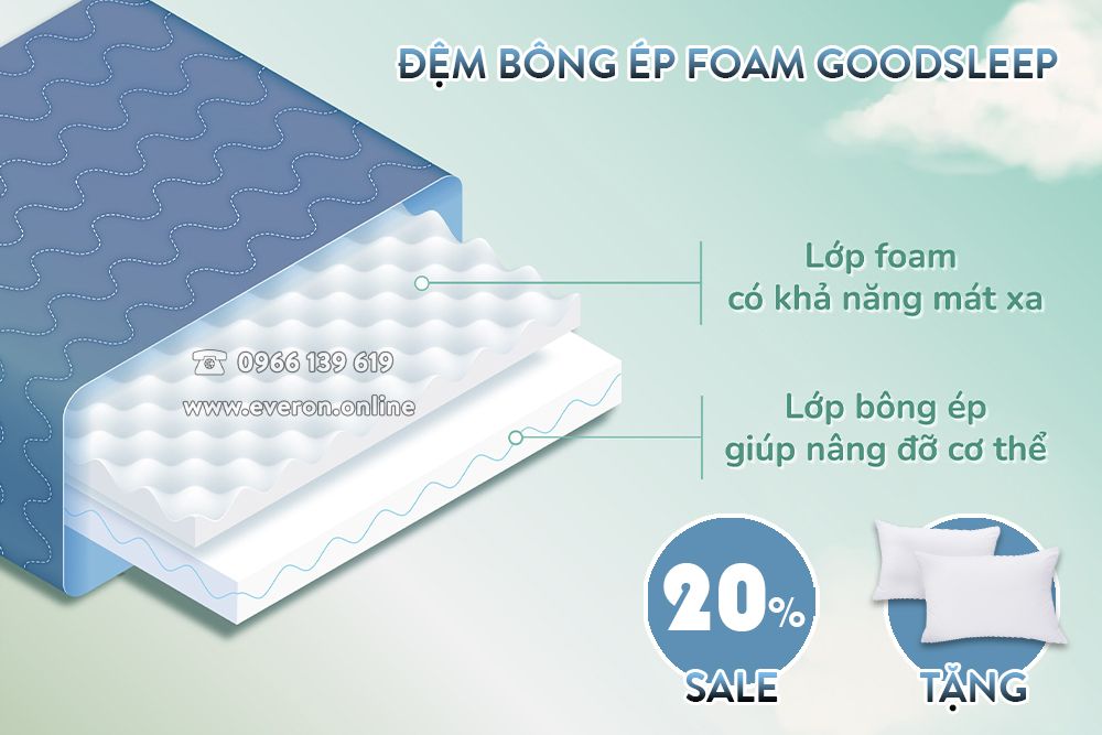 Đệm Foam Bông Ép Everon GoodSleep Massage (2 Tấm) Chính Hãng Giá Tốt ...