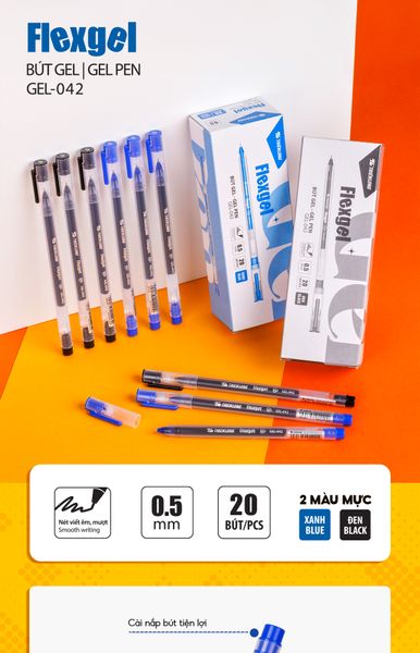 Combo 20 Bút gel mực khô nhanh - nét viết êm mượt Flexgel Thiên Long ...