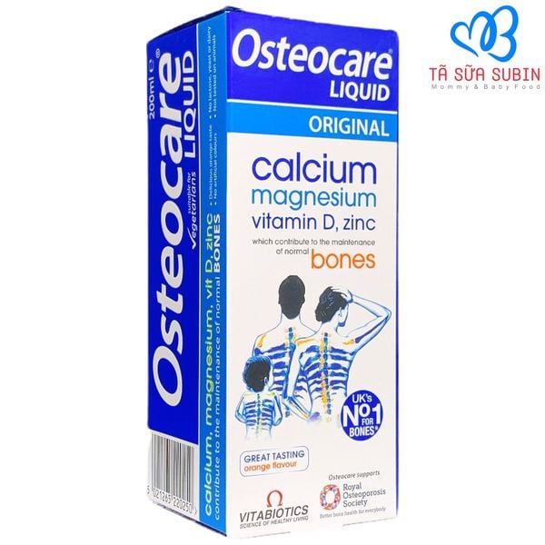 Canxi nước Osteocare Liquid, Calcium magnesium vitamin D, zinc 200ml - Xuất xứ Anh - Thúy Mai Medela