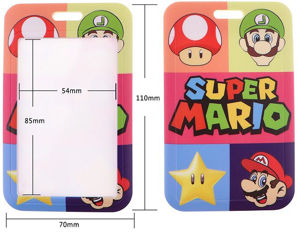 Dây đeo thẻ kèm bảng tên Super Mario vải lụa – nShop - Game & Hobby