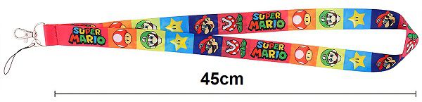 Dây đeo thẻ kèm bảng tên Super Mario vải lụa – nShop - Game & Hobby