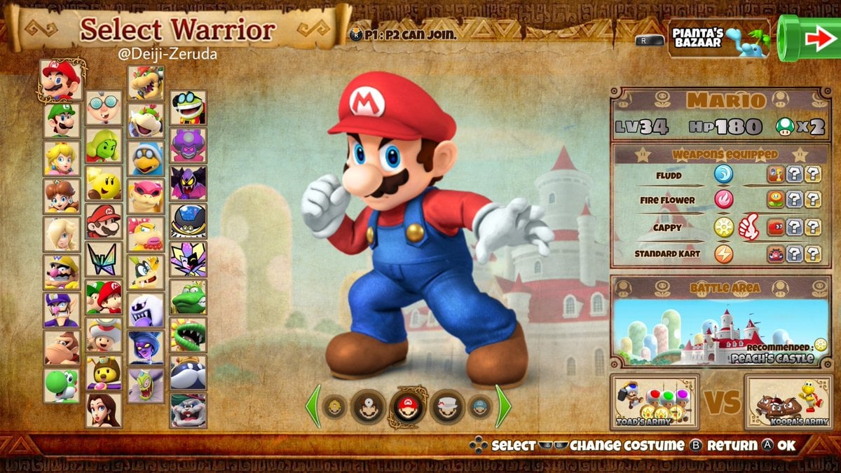 Koei Tecmo với ý tưởng làm game Super Mario Warriors Musou – nShop ...