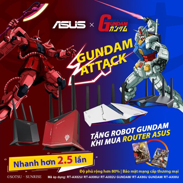 TẶNG ROBOT GUNDAM KHI MUA ROUTER ASUS