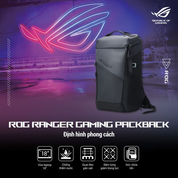 Balo ASUS BP2701 ROG Ranger Gaming Backpack 17 inch