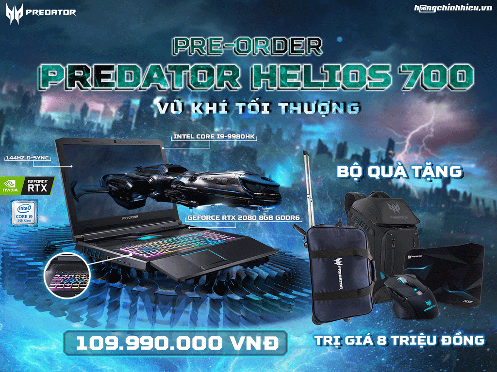 PRE-ORDER ACER PREDATOR HELIOS 700 - NHẬN COMBO QUÀ KHỦNG