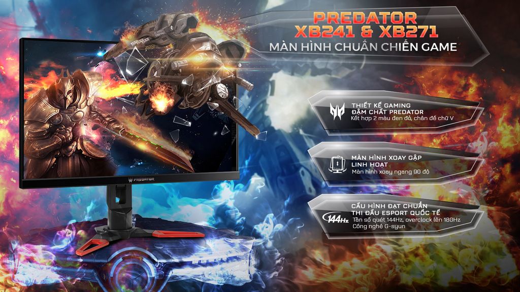 Màn hình Acer Predator XB271H 27" FHD 144Hz G-Sync