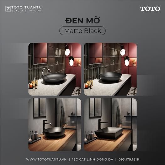 Chậu rửa Đen Mờ TOTO- Matte Black TOTO!