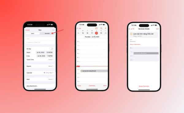 iOS 18: Ứng dụng Apple Calendar đã tích hợp Reminders