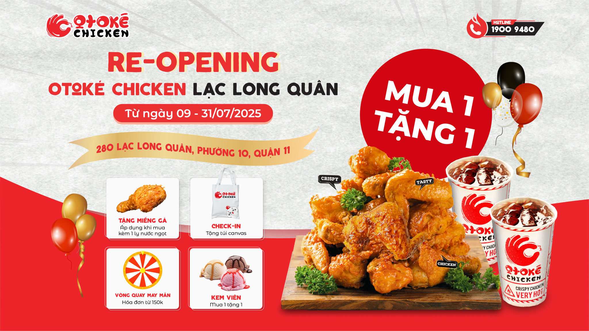 OTOKE CHICKEN TÁI XUẤT – CHƠI LỚN ƯU ĐÃI CỰC CHẤT! – Gà Rán Otoké