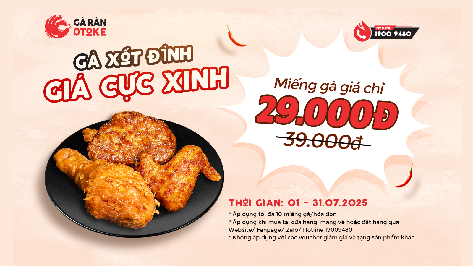 GÀ XỐT ĐỈNH – GIÁ CỰC XINH – Gà Rán Otoké