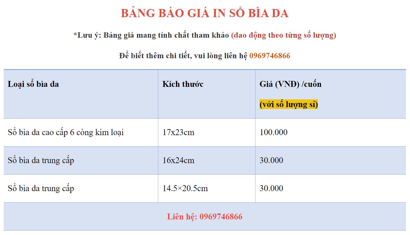 Sổ Da - Bìa Kẹp Chứng Chỉ - Menu Bìa Da – In Viễn Đông
