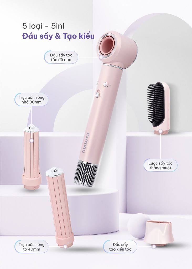 Máy sấy tạo kiểu tóc ion Masuto Air Styler 5in1 - MASUTO VIỆT NAM