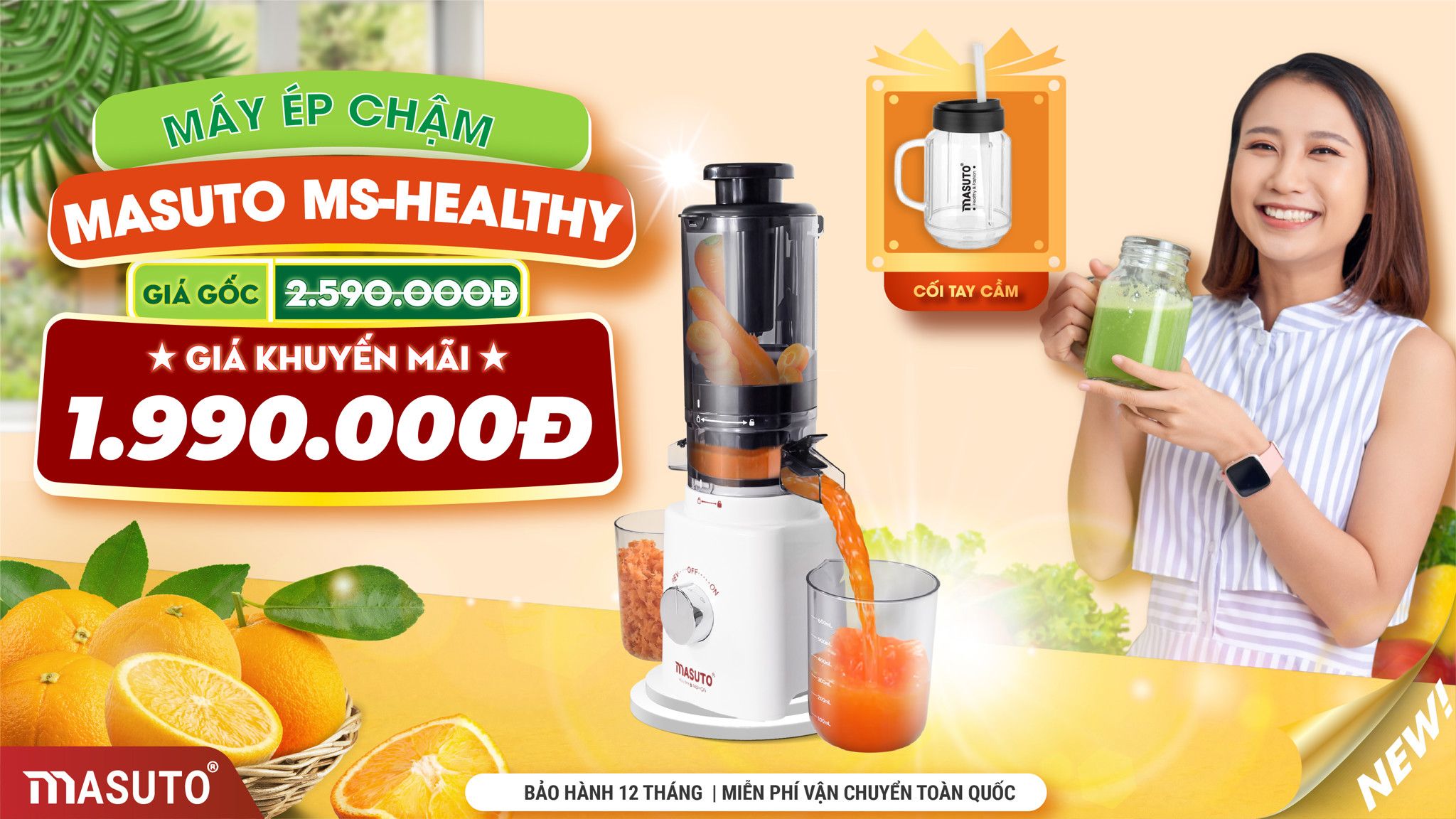 MÁY ÉP CHẬM MASUTO MS HEALTHY | “Heathy & Fashion – MASUTO VIỆT NAM