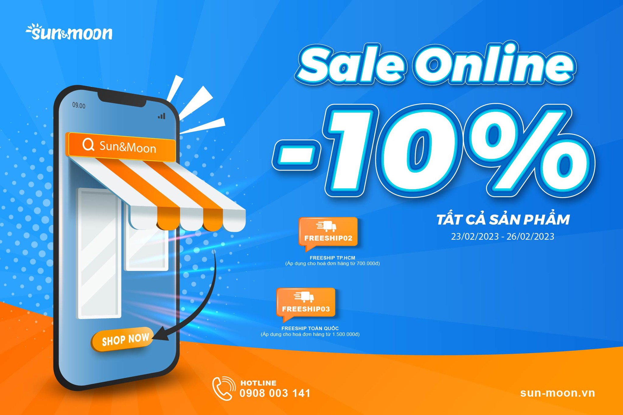 MUA HÀNG TRỰC TUYẾN – KHUYẾN MÃI CỰC ĐÃ – FREESHIP TẬN NHÀ – SUN & MOON