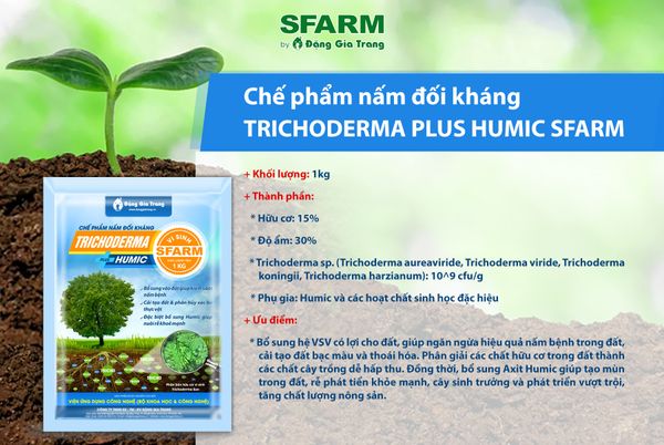 Chế phẩm nấm đối kháng Trichoderma plus Sfarm - Gói 1kg