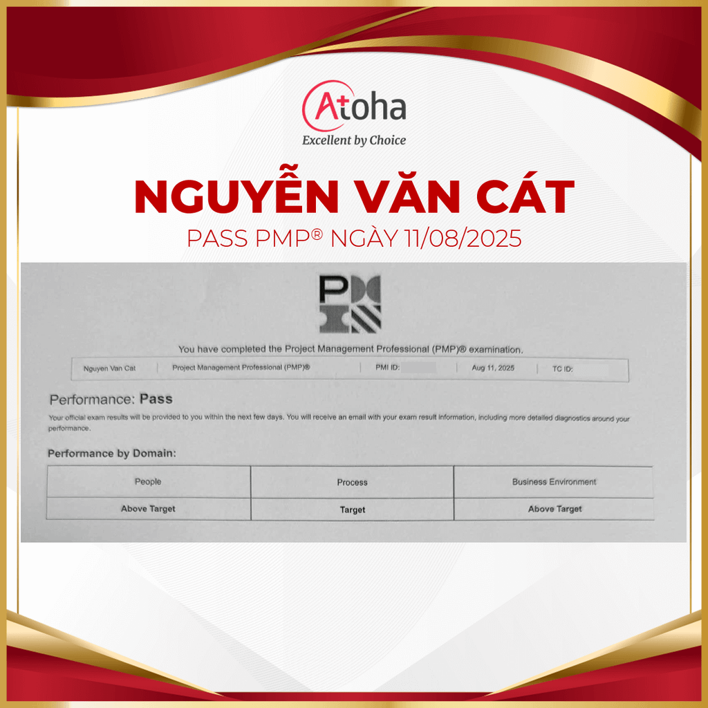 Nguyễn Văn Cát, PMPPROHN35, pass PMP ngày 11/08/2025 – Atoha