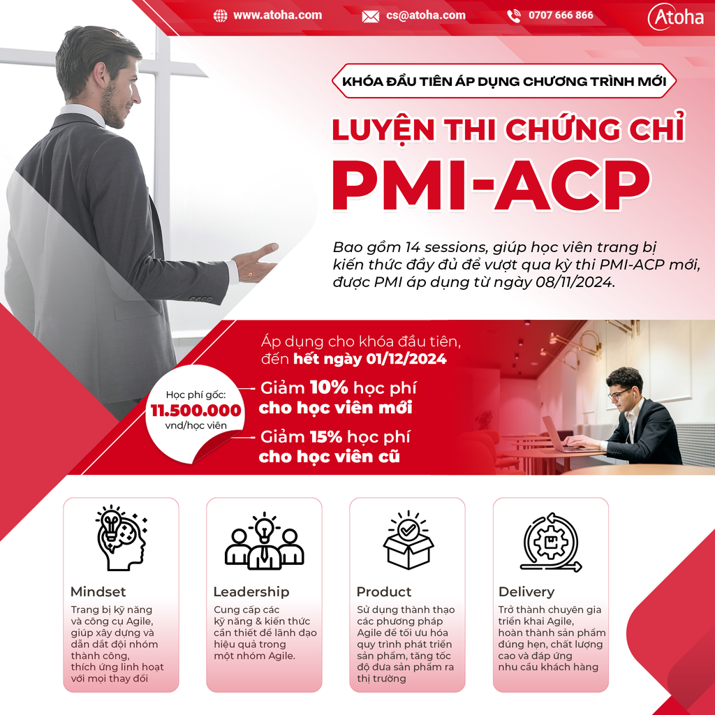 Khóa PMI-ACP đầu tiên theo tiêu chuẩn mới – Atoha