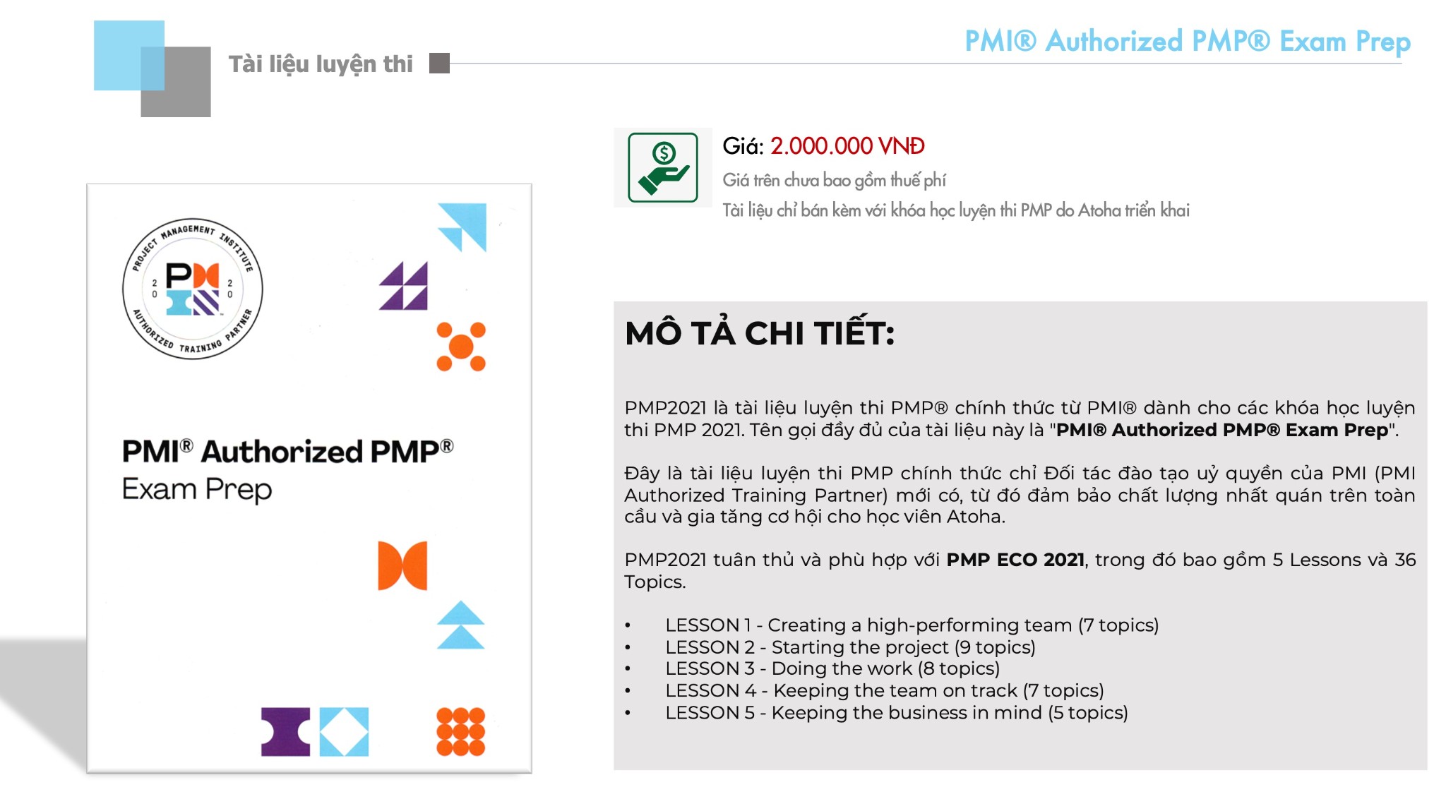 Tài Liệu Luyện Thi Pmp® Atoha