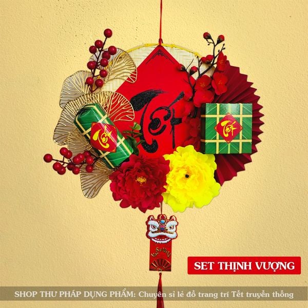 Set mẹt trang trí Tết vòng treo cửa treo tường trang trí nhà cửa đón T ...