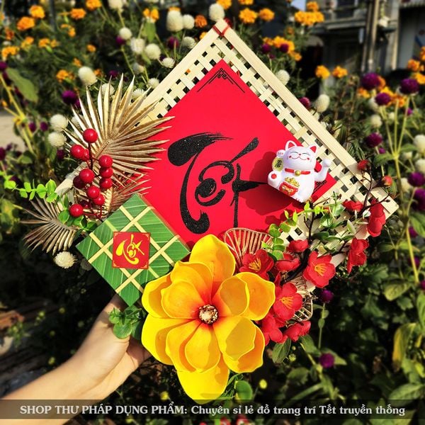 Set mẹt trang trí Tết vòng treo cửa treo tường trang trí nhà cửa đón T ...
