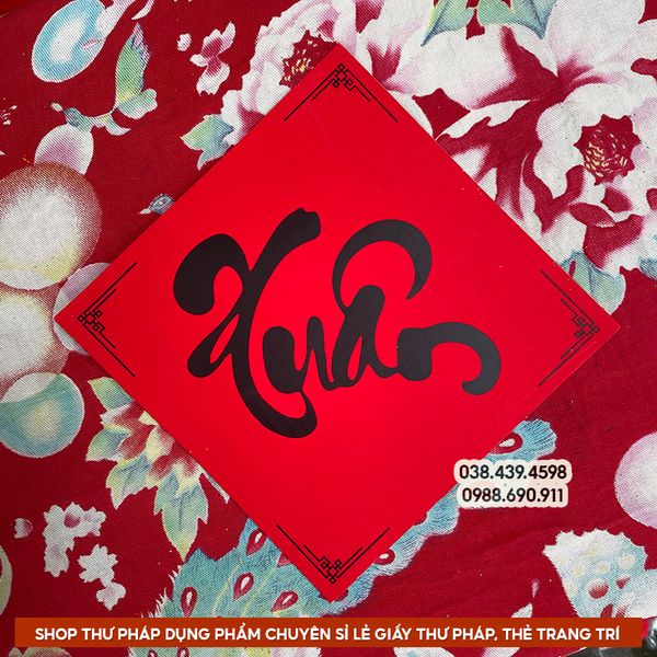 Thẻ chữ thư pháp 12CM treo trang trí tết, làm đồ handmade – Thư Pháp Dụng Phẩm