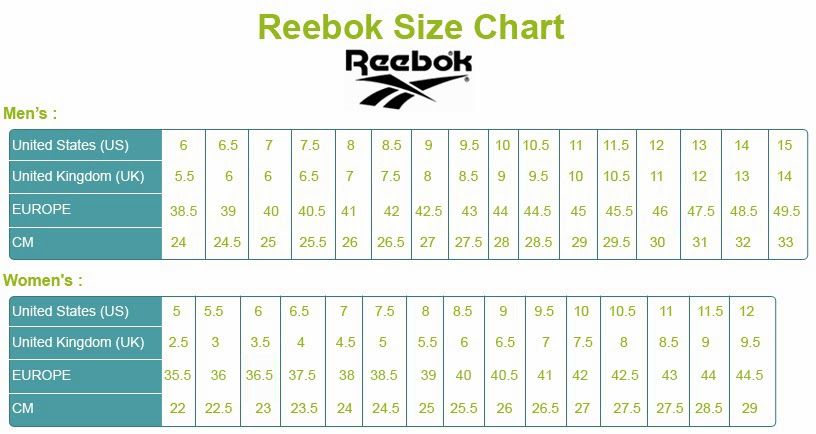 Bảng quy đổi size & cách chọn size giày Reebok đơn giản – AUTHENTIC SHOES