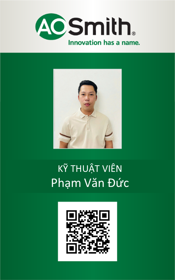 Kỹ thuật viên Phạm Văn Đức - Hà Nội – A. O. Smith Việt Nam