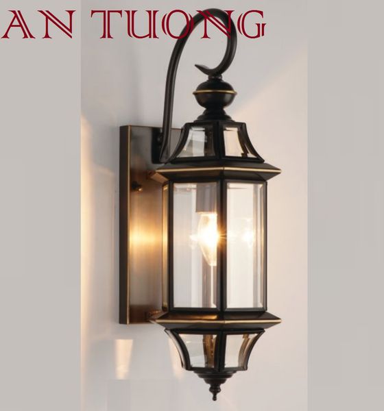đèn đồng gắn tường, treo tường ngoài trời trang trí biệt thự cổ điển ...