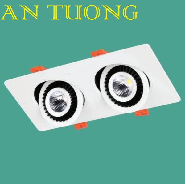 đèn led spotlight âm trần xoay chiếu điểm đôi 2 bóng COB 2 x 7w - góc ...