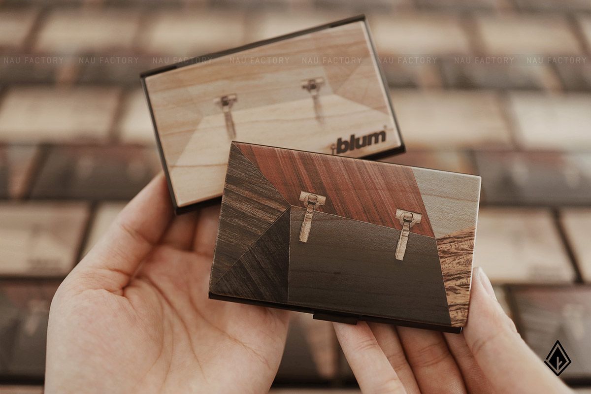 Hộp name card gỗ Maple | In UV theo yêu cầu – NAU FACTORY