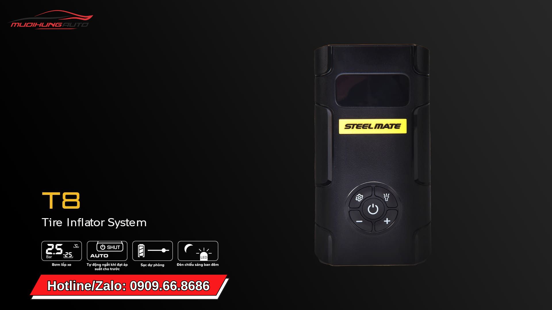 Bơm Lốp Steelmate T8 - Mười Hùng Auto