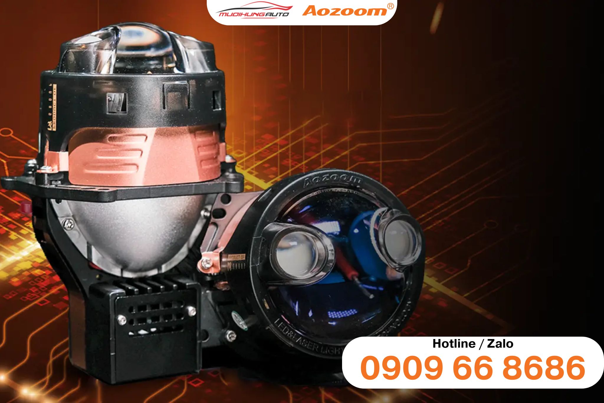 Đèn Bi Laser Aozoom MTAZ Phoenix - Mười Hùng Auto