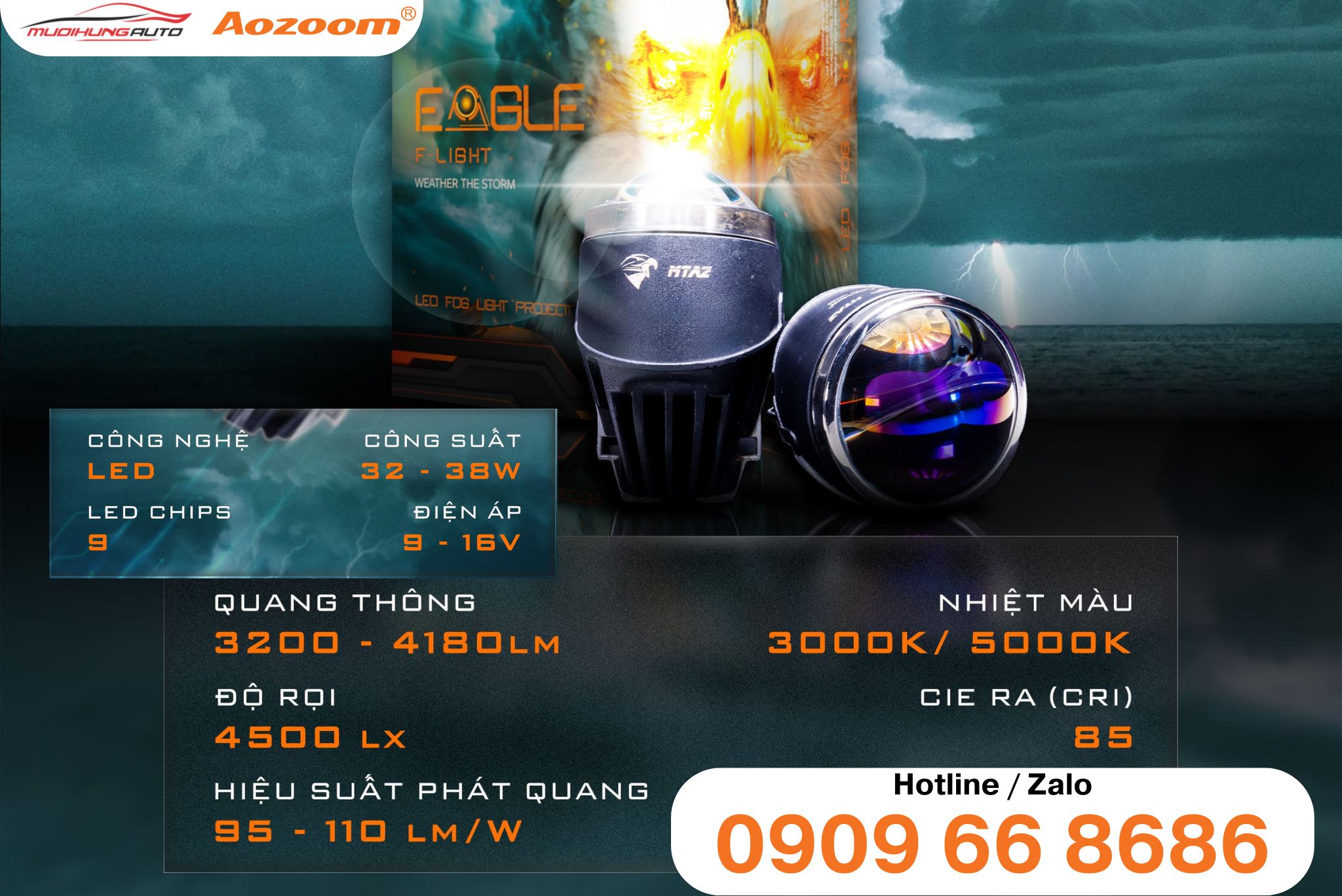 Đèn Bi Gầm Aozoom MTAZ Eagle - Mười Hùng Auto