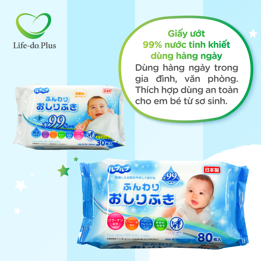 So sánh giấy ướt 99% nước tinh khiết dùng hàng ngày loại 80 tờ với loạ