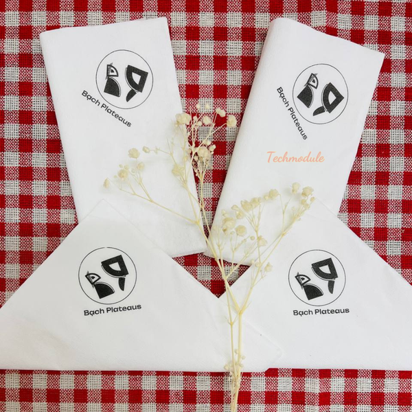 Khăn giấy ăn in logo BẠCH PLATEAUS