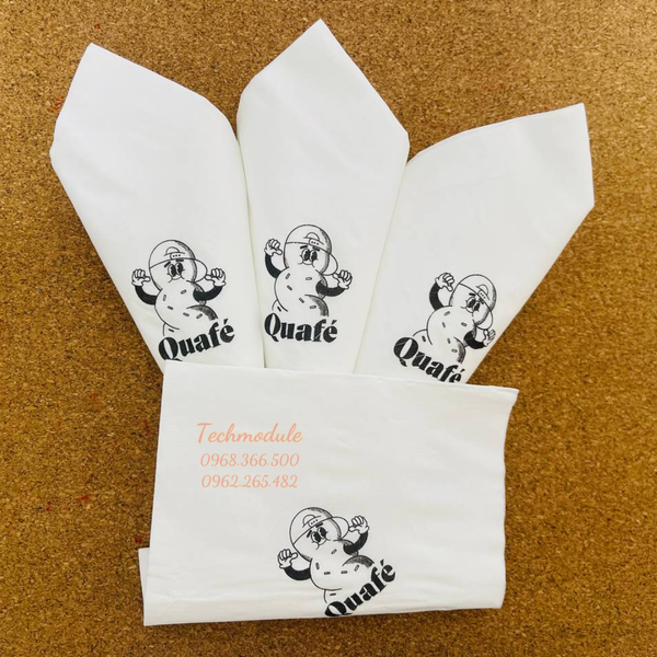 Khăn giấy ăn in logo QUAFÉ