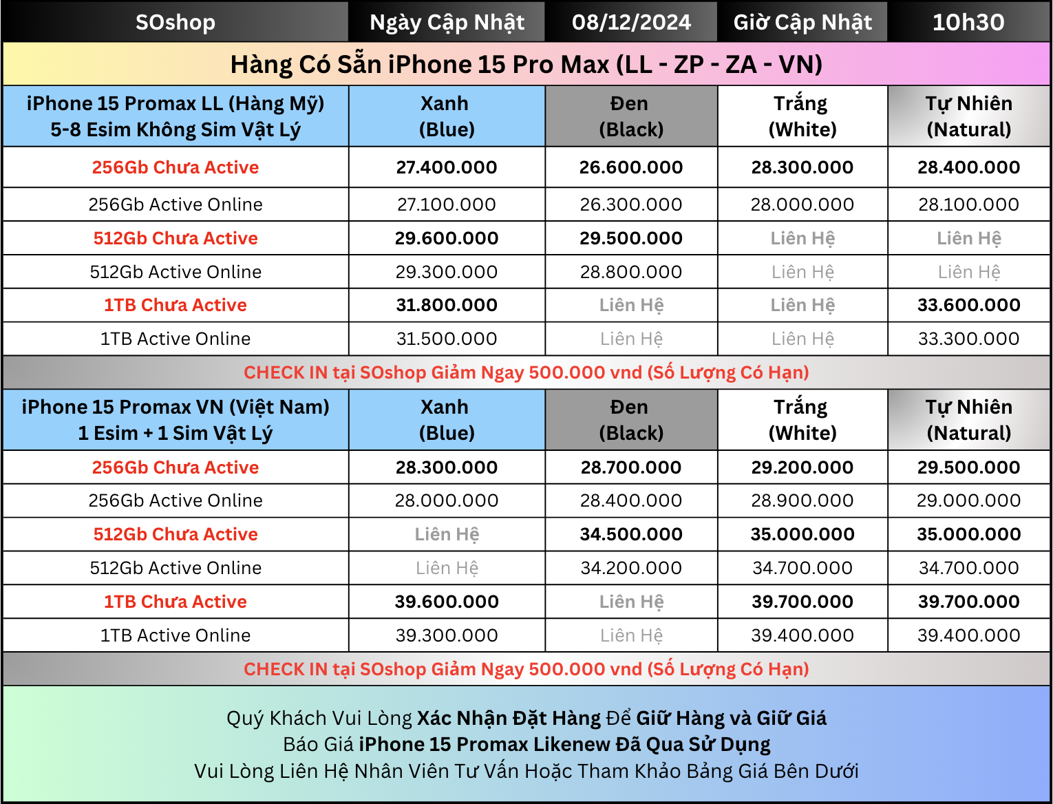 Giá 15 Pro Max – SOshop