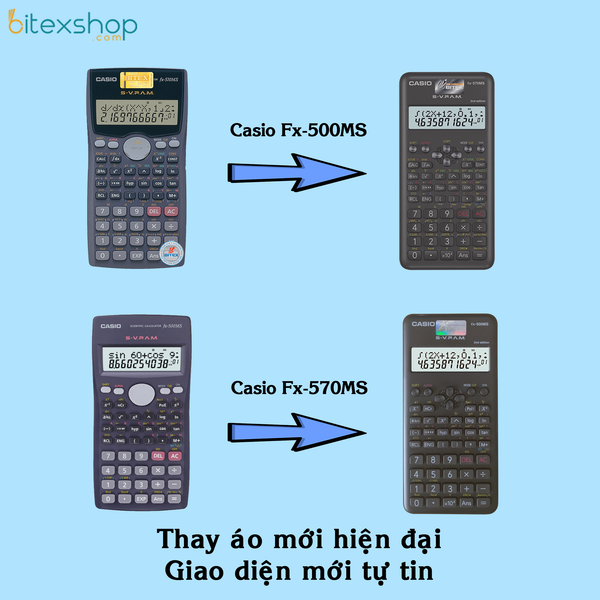 CASIO Fx-500MS và FX-570MS DIỆN MẠO MỚI - GIÁ KHÔNG ĐỔI !!! – BITEXSHOP