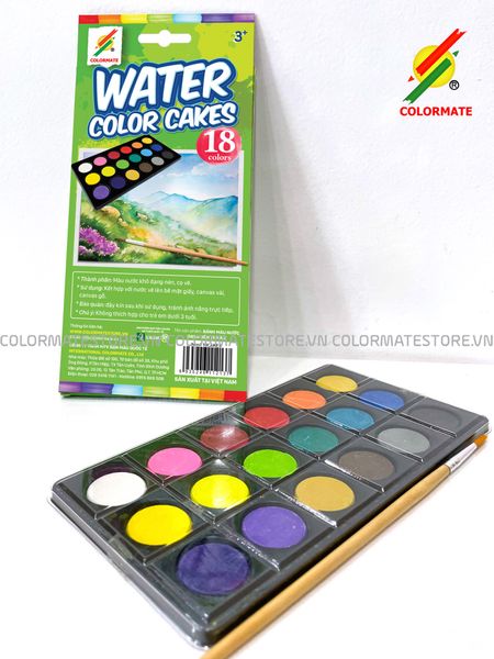 Bánh màu nước dạng nén 18 màu – Colormate Art & Craft
