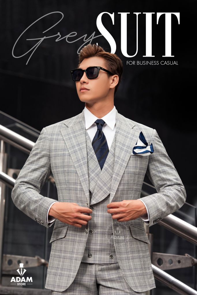 𝐆𝐑𝐄𝐘 𝐒𝐔𝐈𝐓 𝐅𝐎𝐑 𝐁𝐔𝐒𝐈𝐍𝐄𝐒𝐒 𝐂𝐀𝐒𝐔𝐀𝐋 – ADAM STORE - Thương hiệu veston may sẵn ...