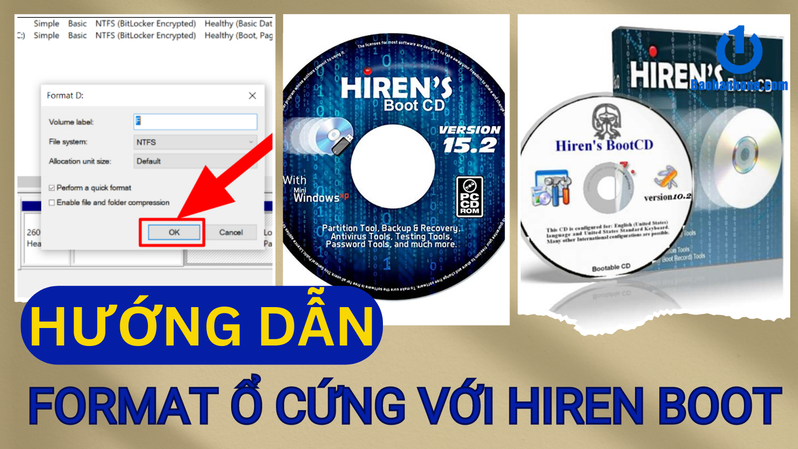 Hướng Dẫn Format Ổ Cứng Bằng Hiren Boot 15