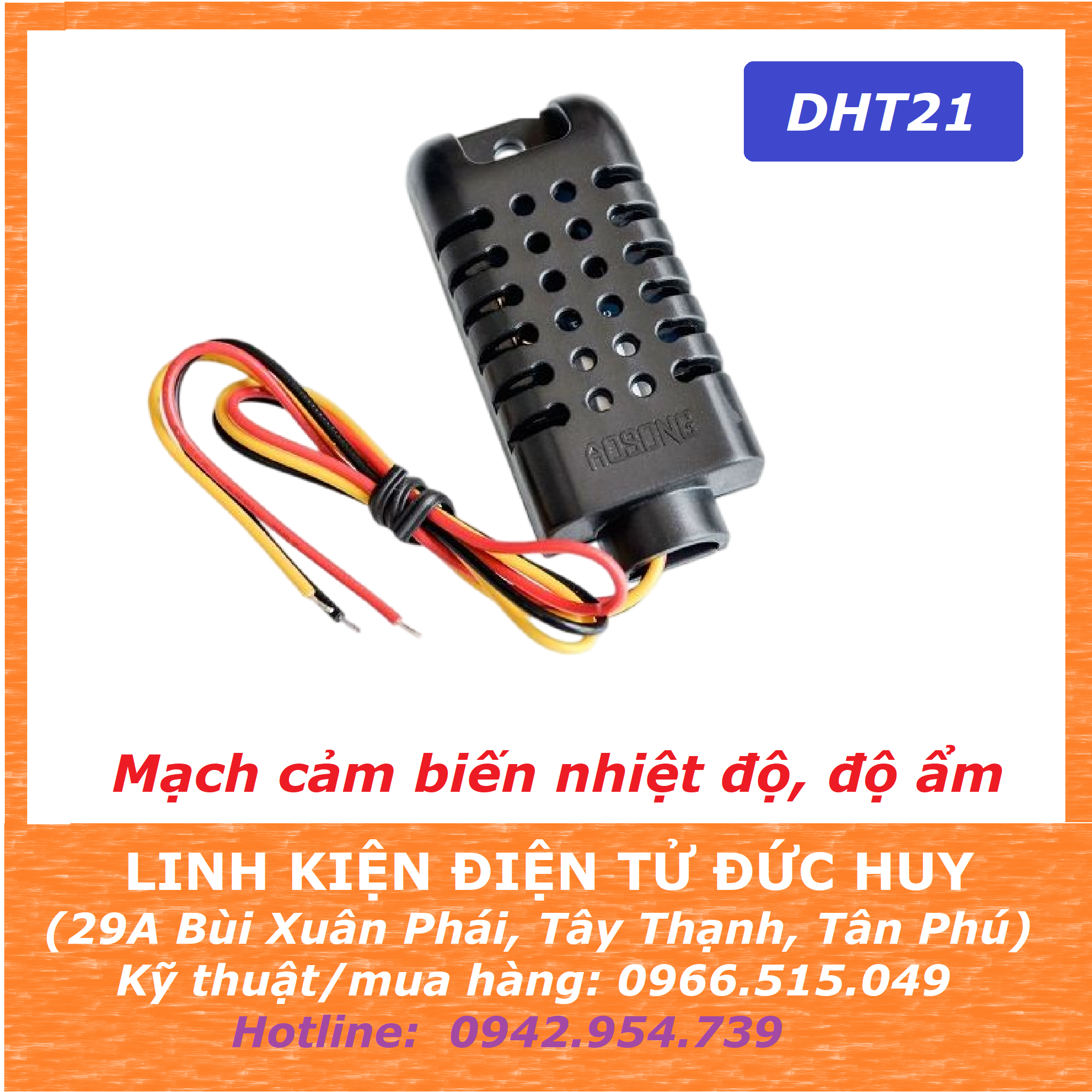 DHT21 - CẢM BIẾN ĐO NHIỆT ĐỘ, ĐỘ ẨM - ĐỘ CHÍNH XÁC CAO - CHIP AM2301 ...